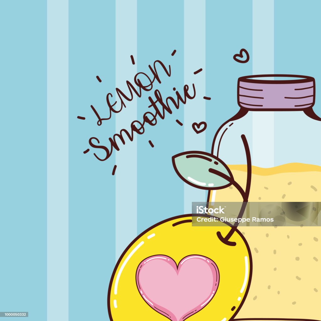 Lemon Smoothie Cartoon Stock Illustration Download Image Now Agriculture Cartoon Concepts