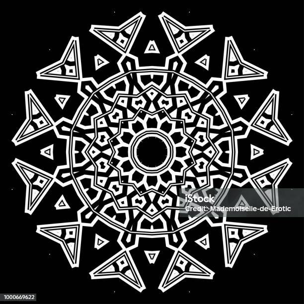 Motif Floral Avec Maindessin Mandala Illustration Super Vecteur Pour