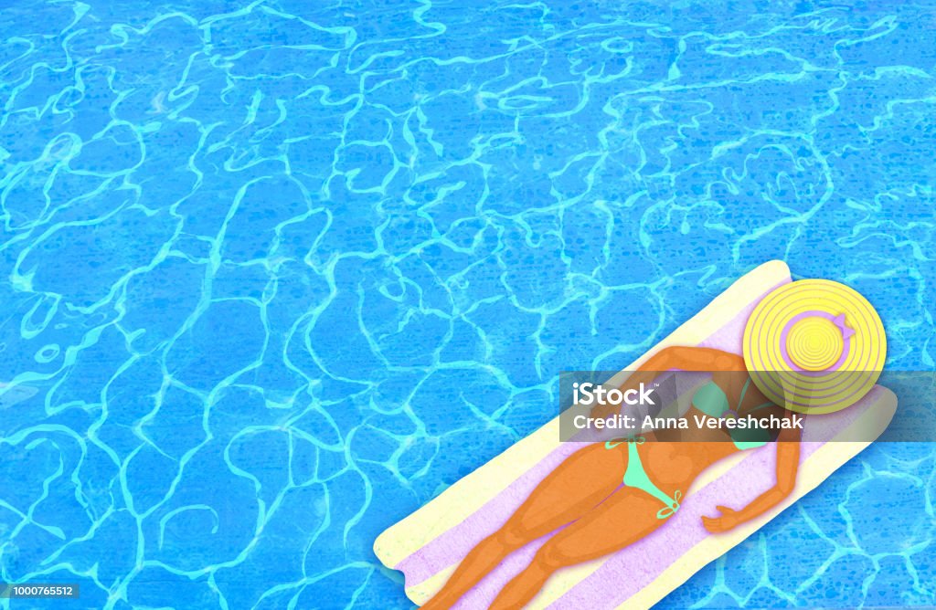 Vrouw Rustend Op Zwevende Luchtbed In Een Pool Stockvectorkunst en meer ... Vrouw Rustend Op Zwevende Luchtbed In Een Pool Stockvectorkunst en meer ...