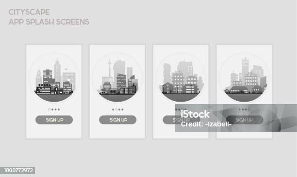 Desain Datar Responsif Ui Aplikasi Seluler Splash Layar Mockup