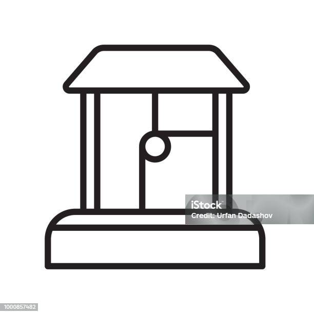 Puits Deau Icône Vector Signe Et Le Symbole Isolé Sur Fond Blanc