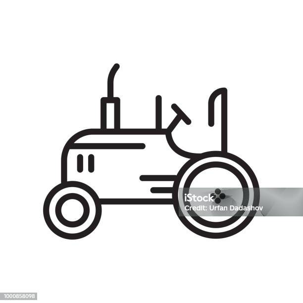 Tracteur Icône Vector Signe Et Le Symbole Isolé Sur Fond Blanc Concept