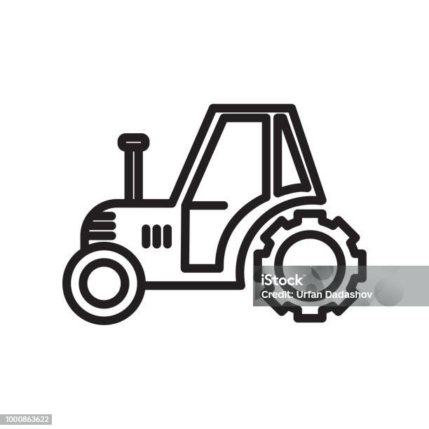 Tracteur Icône Vector Signe Et Le Symbole Isolé Sur Fond Blanc Concept