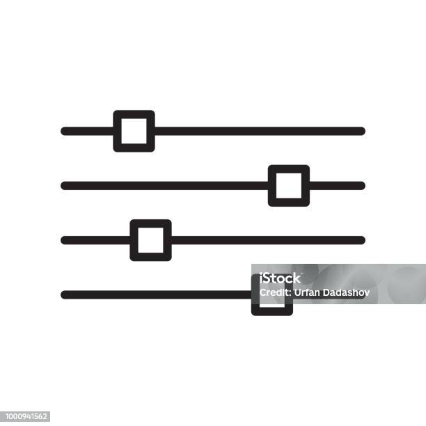 Égaliseur Icône Vector Signe Et Le Symbole Isolé Sur Blanc Backgrou