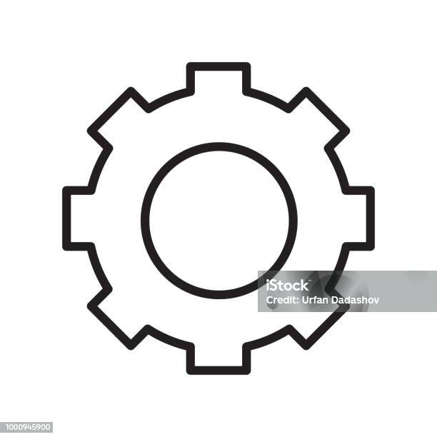Gear Icône Vector Signe Et Le Symbole Isolé Sur Fond Blanc G Vecteurs