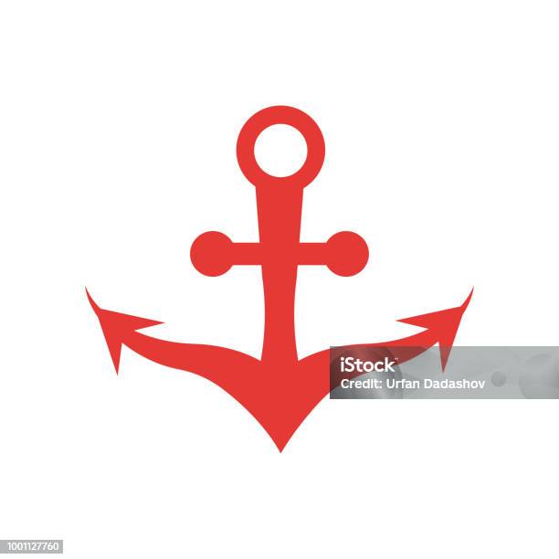 Ankersymbol Vektor Zeichen Und Symbol Isoliert Auf Weißem Hintergrund