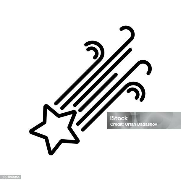 Étoile Filante Icône Vector Signe Et Le Symbole Isolé Sur Fond Blanc