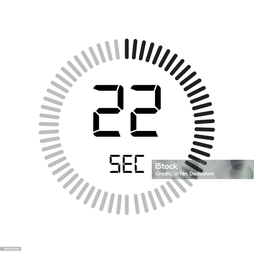 The 22 Seconds Icon Digital Timer Clock And Watch Timer Countdown