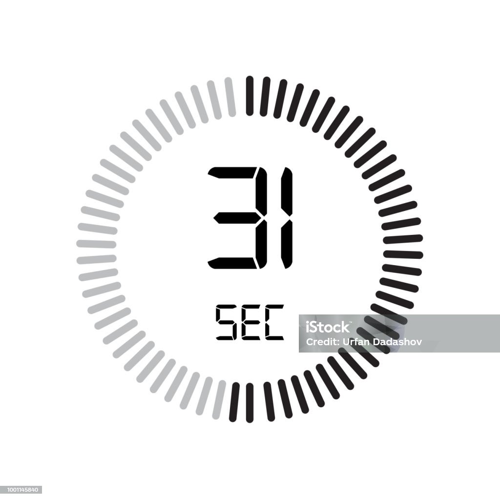 The 31 Seconds Icon Digital Timer Clock And Watch Timer Countdown