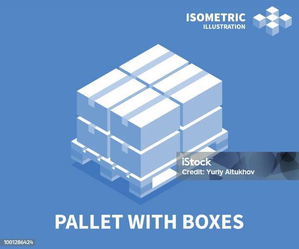 Palet Dengan Ikon Kotak Template Isometrik Untuk Desain Web Dalam Gaya