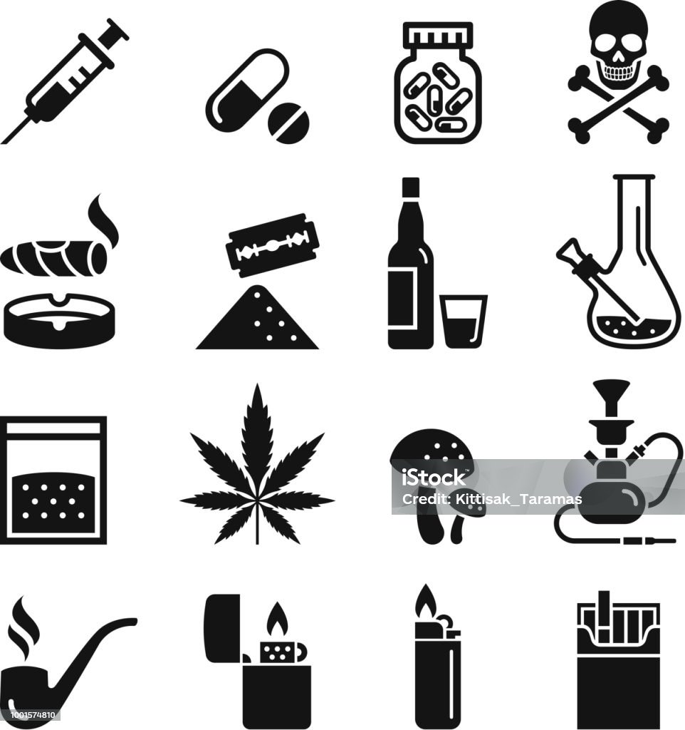 Drug Icons Vector Illustrations Stock Illustration Download Image Now