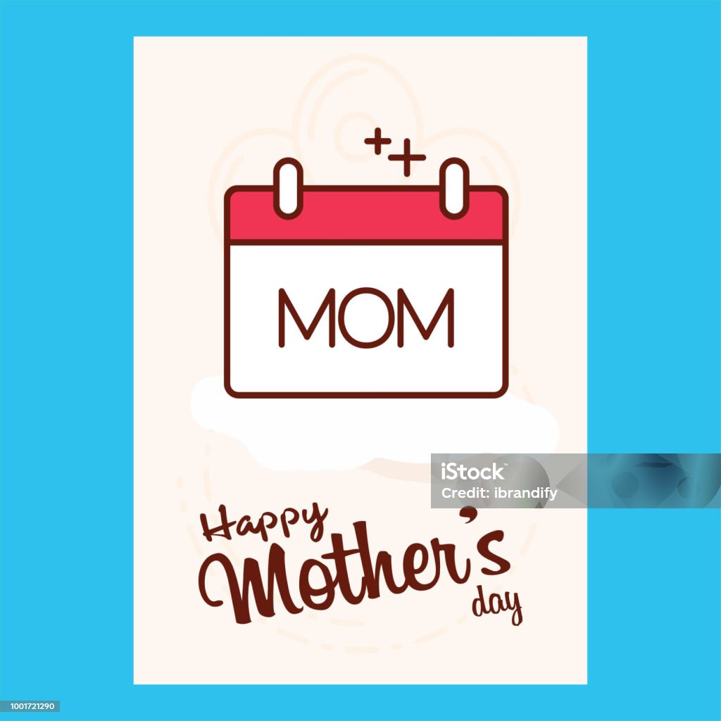 Happy Mothers Day Sweet Backgroundgreeting Card Flat Design Can Be Add
