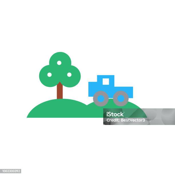 Veld Pictogram Vector Teken En Symbool Geïsoleerd Op Witte Achtergrond
