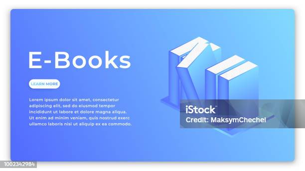 Ebuku Konsep Isometrik Perpustakaan Buku Elektronik Modern Ilustrasi