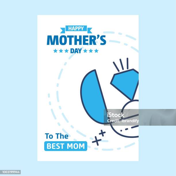 Lettering Happy Mothers Day Handdrawn Card With Flower Stock