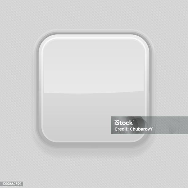 Gray Square 3d Button Plastic Interface Element Stock Illustration ... Gray Square 3d Button Plastic Interface Element Stock Illustration ...