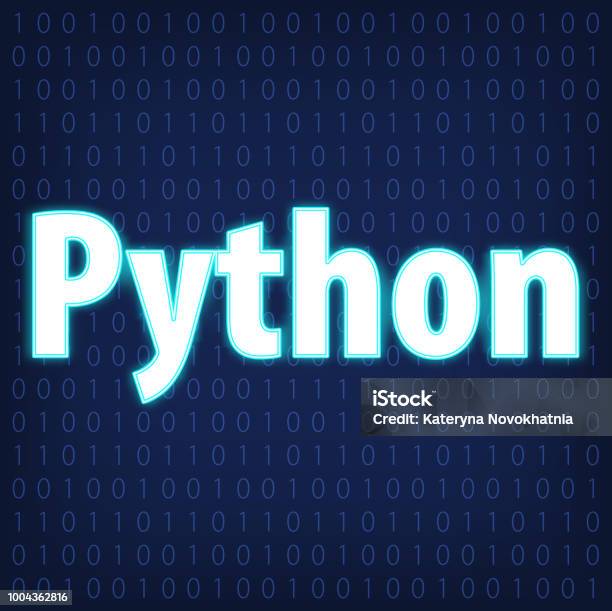 Machine Code Languages In Neon Style Programming Languages Concept Python On Binary Code