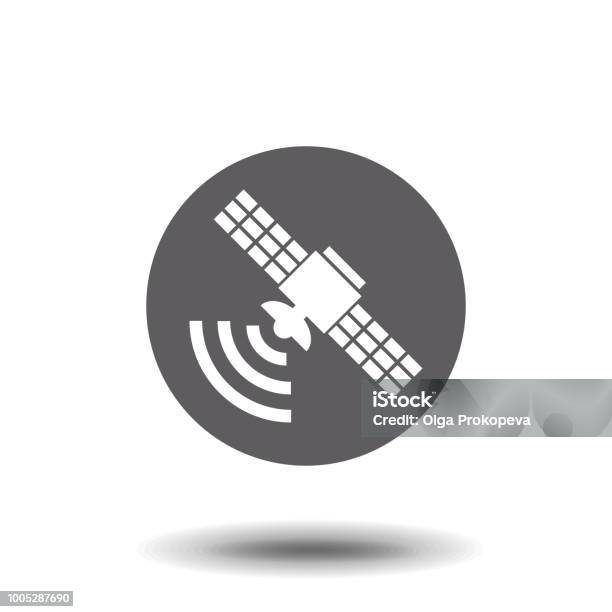 Vecteur Dicône Satellite Solide Illustration Pictogramme Isolé Sur