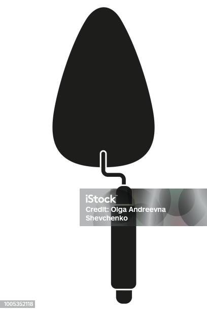 Black And White Trowel Top View Silhouette Stock Illustration ... Black And White Trowel Top View Silhouette Stock Illustration ...