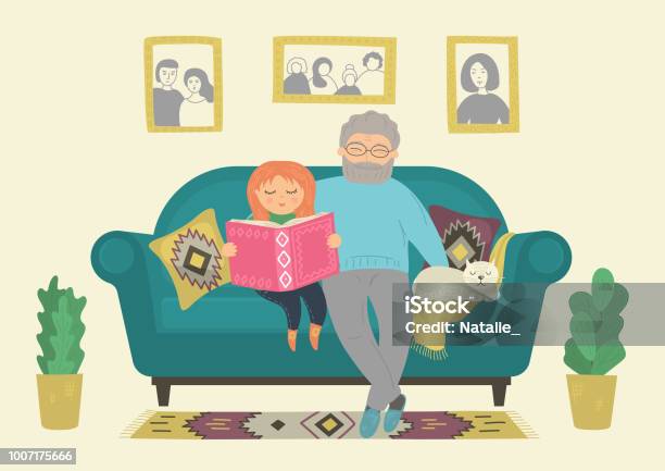 Kakek Bahagia Dengan Cucu Membaca Buku Ilustrasi Stok - Unduh Gambar ... Kakek Bahagia Dengan Cucu Membaca Buku Ilustrasi Stok - Unduh Gambar ...
