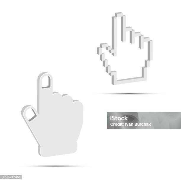Icônes De Vecteur 3d Curseur Main Lisse Et Pixel Vectoriel Blanc Mains ... Icônes De Vecteur 3d Curseur Main Lisse Et Pixel Vectoriel Blanc Mains ...