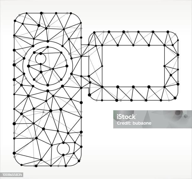 Camera Triangle Node Black And White Pattern Stock Illustration