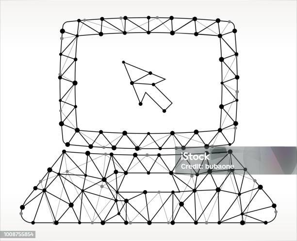 Laptop Triangle Node Black And White Pattern Stock Illustration