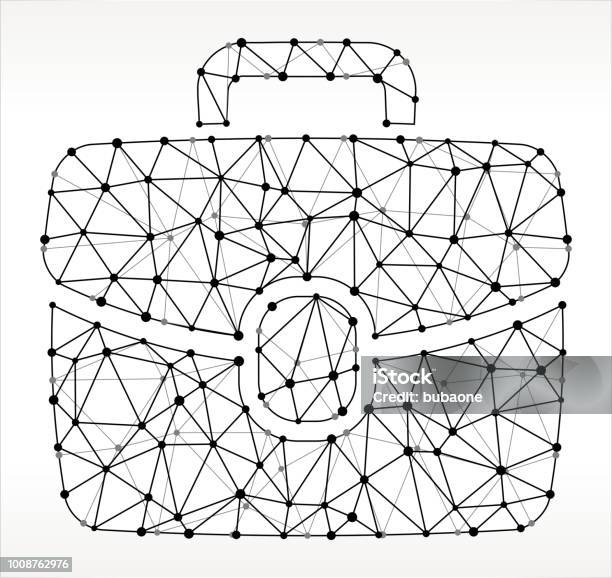 Briefcase Triangle Node Black And White Pattern Stock Illustration