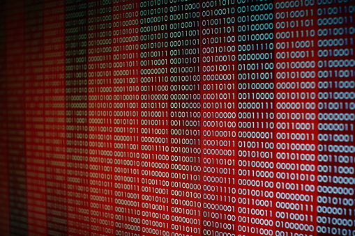 Red Binary Code Computer Technology Background Red Binary Code Computer Language Data Transfers