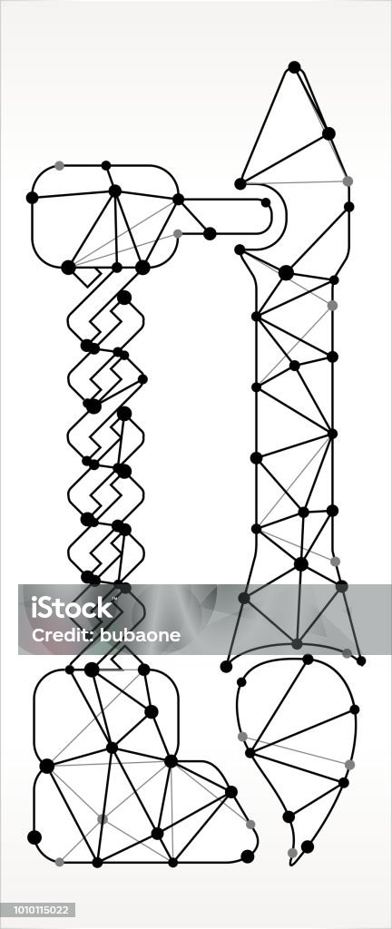 Rocket Triangle Node Black And White Pattern Stock Illustration