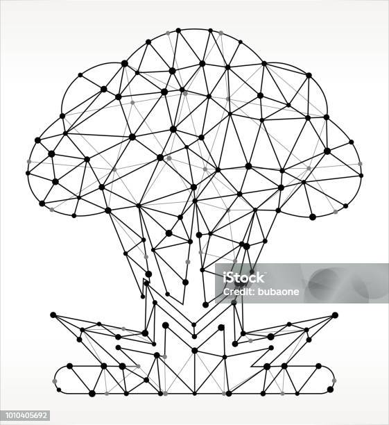 Explosion Triangle Node Black And White Pattern Stock Illustration