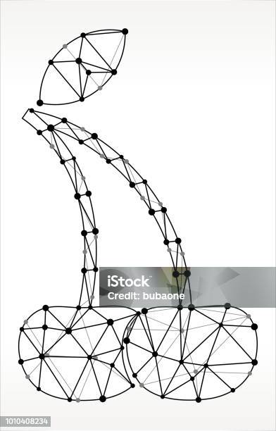 Two Cheeries Triangle Node Black And White Pattern Stock Illustration