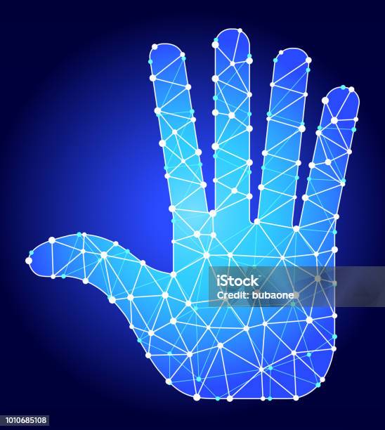 Hand Blue Triangle Node Vector Pattern Stock Illustration Download