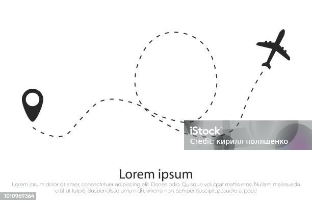Route Davion En Forme De Pointillé Vecteurs Libres De Droits Et Plus D
