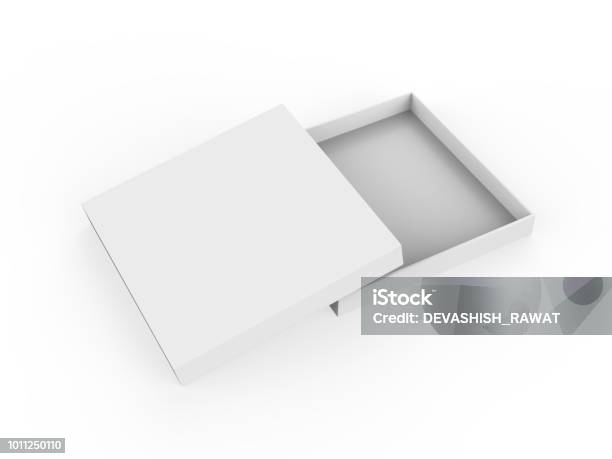 Kotak Paket Kardus Putih Template Mock Kotak Kemasan Tipis Pada Latar