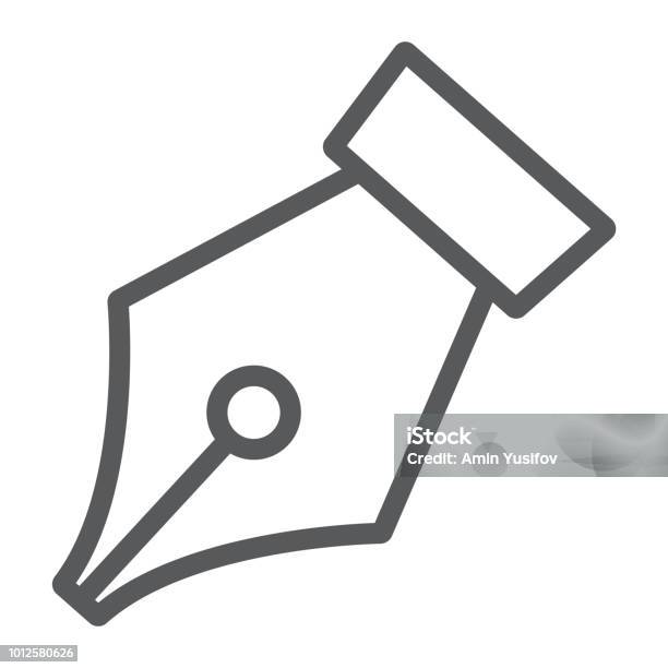 Icône De Ligne Loutil Plume Des Outils Et Des Design Signe Stylo Plume