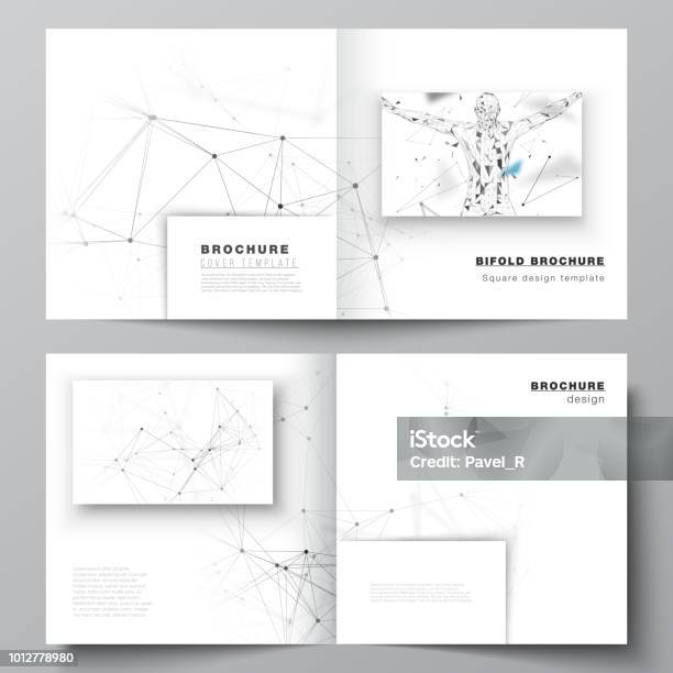 Tata Letak Vektor Dari Dua Templat Sampul Untuk Brosur Bifold Desain