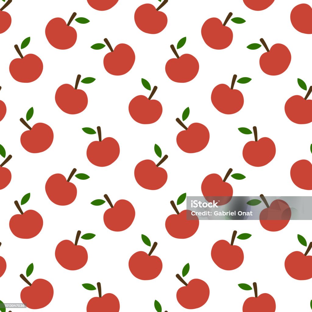 Apple Seamless Pattern Stock Illustration Download Image Now Apple
