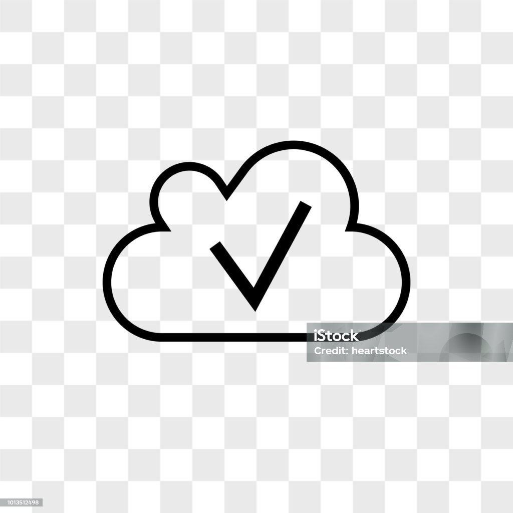 Cloud Checked Vector Icon On Transparent Background Cloud Checked Icon ... Cloud Checked Vector Icon On Transparent Background Cloud Checked Icon ...