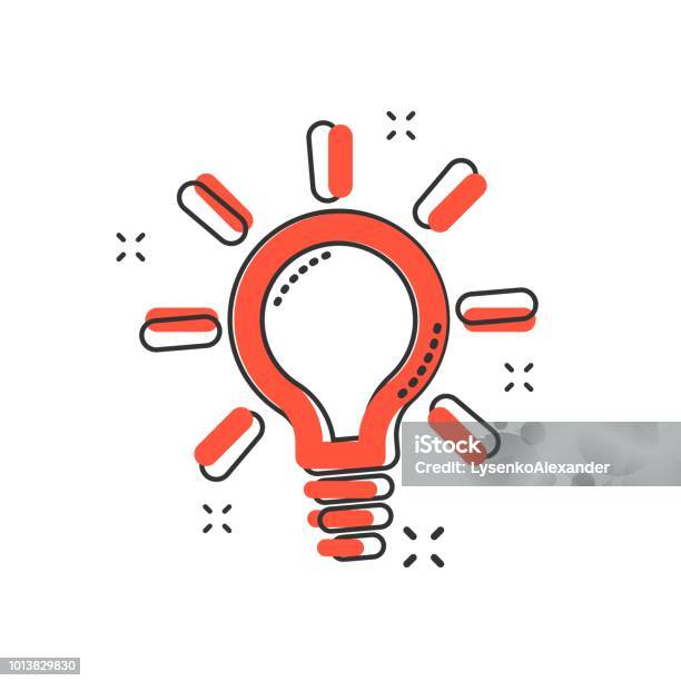 Icône Dampoule Cartoon Vecteur Dans Le Style Comique Pictogramme Lampe