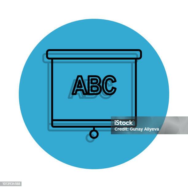 Alphabet Sur Licône De Tableau Noir Élément Décole Pour Icône Apps