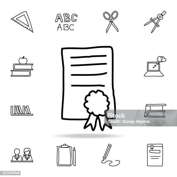 Icône De Certificat De Croquis Élément De Licône De Léducation Pour Des