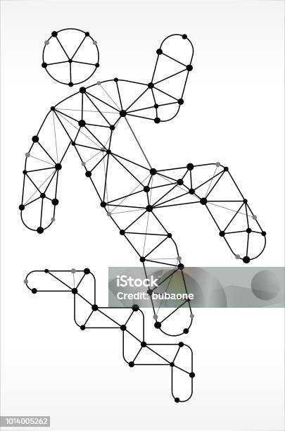 Falling Down Stair Triangle Node Black And White Pattern Stock