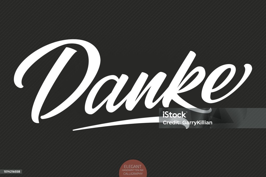 Ilustración De Vector Dibujado A Mano Letras Danke Caligrafía