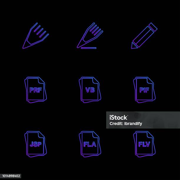 Tipe File File Dokumen Ikon Eps Mengatur Vektor Ilustrasi Stok Unduh