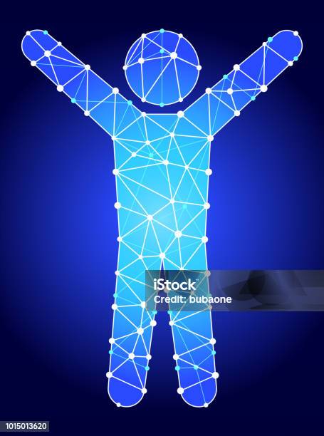 Stretching Blue Triangle Node Vector Pattern Stock Illustration