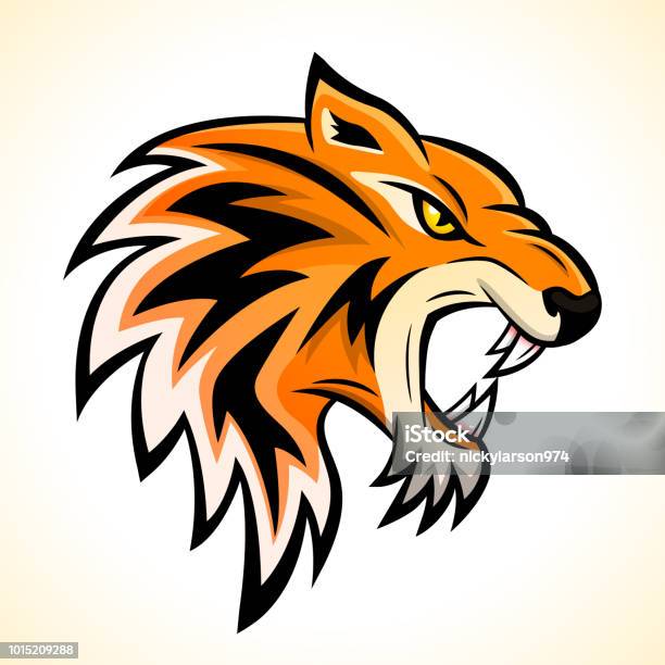 Konsep Maskot Kepala Harimau Vektor Ilustrasi Stok Unduh Gambar