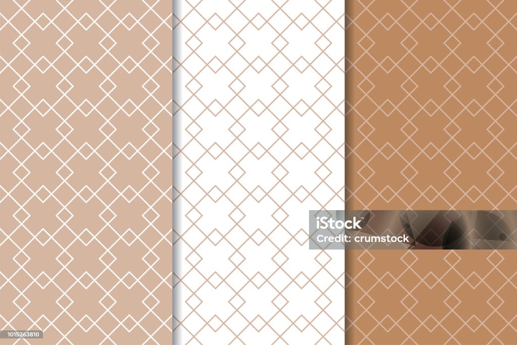 Pola Mulus Geometris Coklat Dan Putih Ilustrasi Stok Unduh Gambar