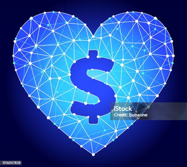 Love Money Blue Triangle Node Vector Pattern Stock Illustration