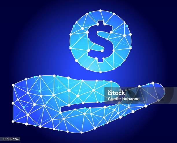 Givving Money Blue Triangle Node Vector Pattern Stock Illustration